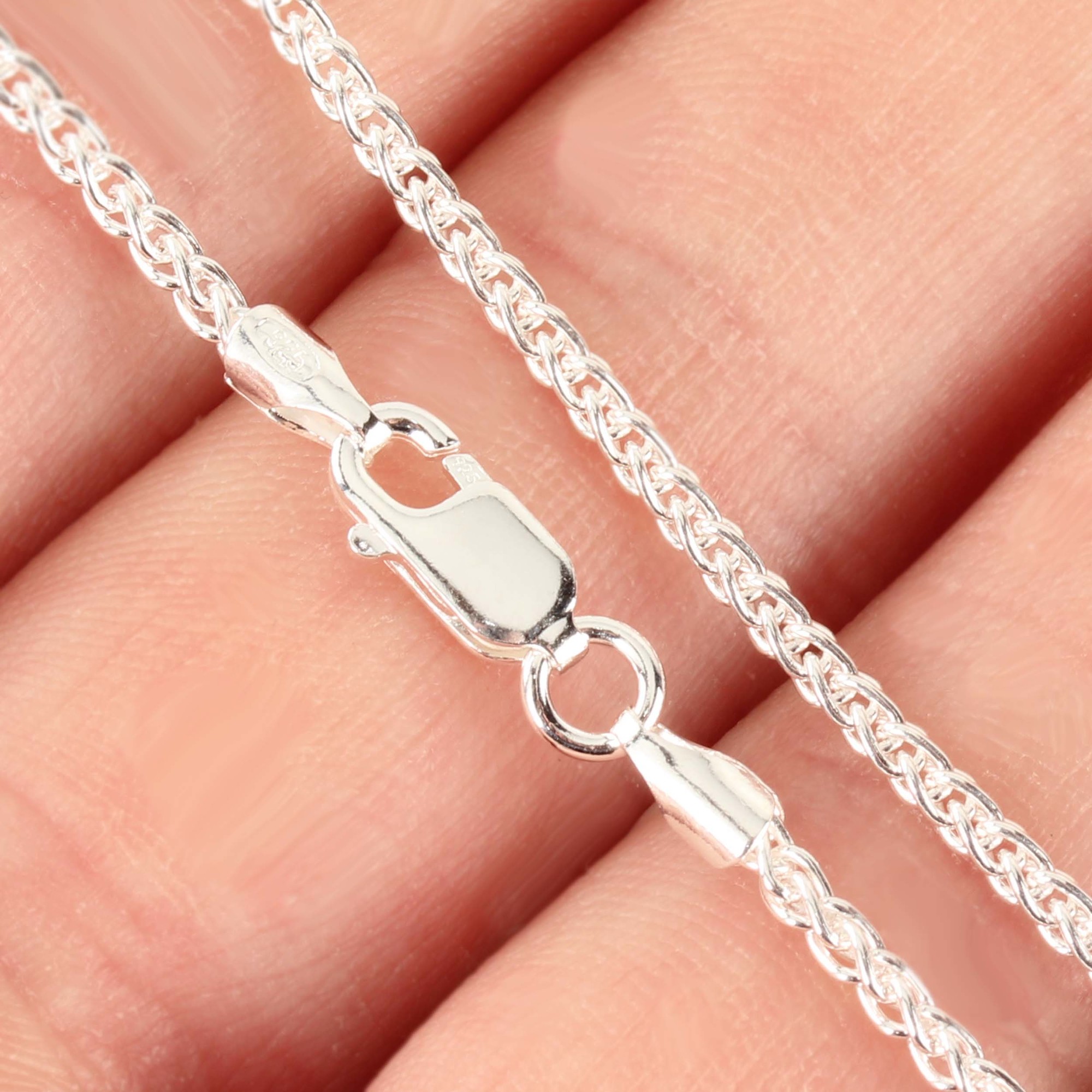 Silver Spiga Pendant Chain, Quality Lobster Clasp, 1.80mm Diameter