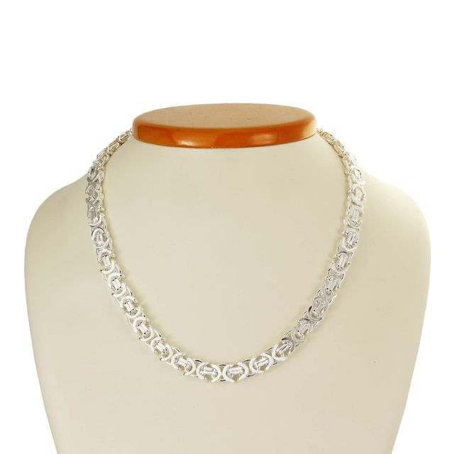 Heavy Solid Sterling Silver Men's Byzantine Neck Chain 9mm Width