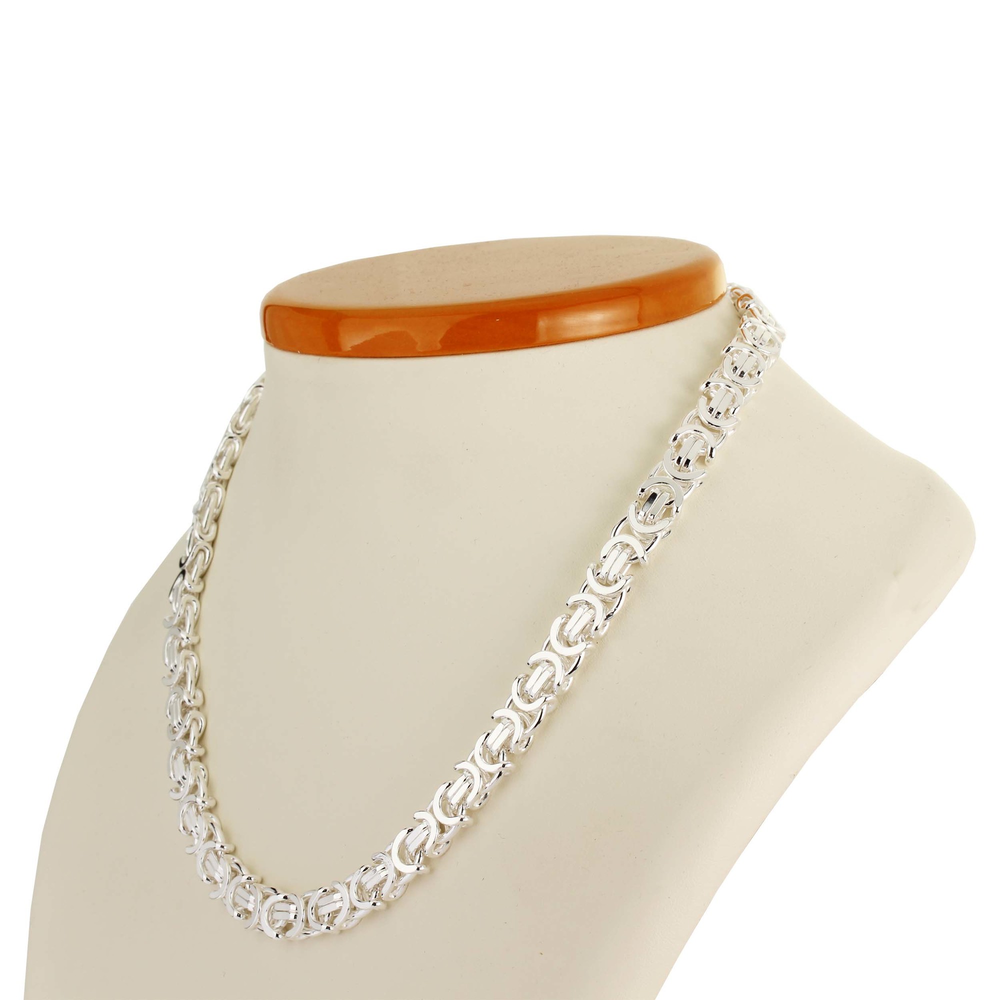 Heavy Solid Sterling Silver Men's Byzantine Neck Chain 9mm Width