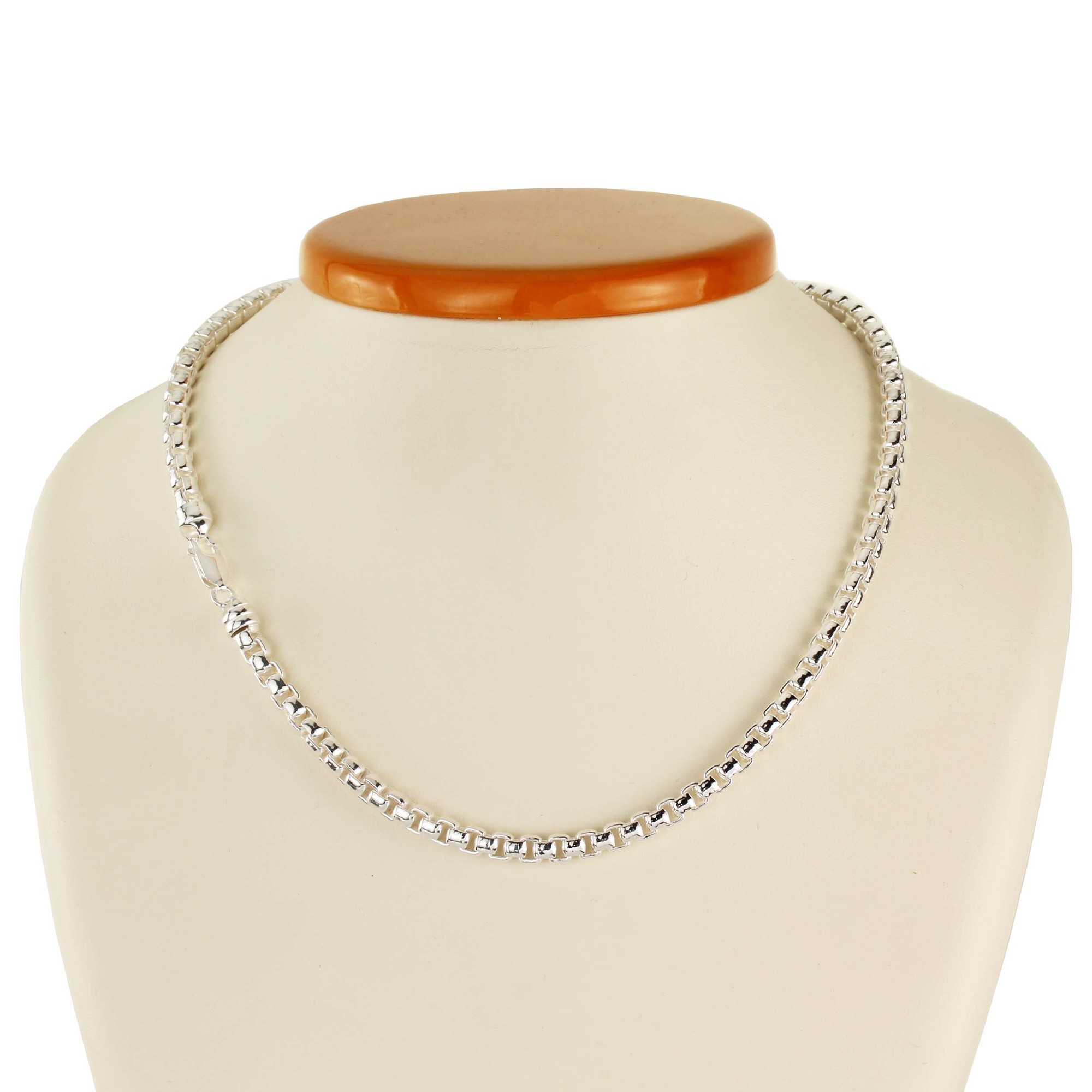 Solid Sterling Silver Box Belcher Chain For Men 5.30mm Wide Links