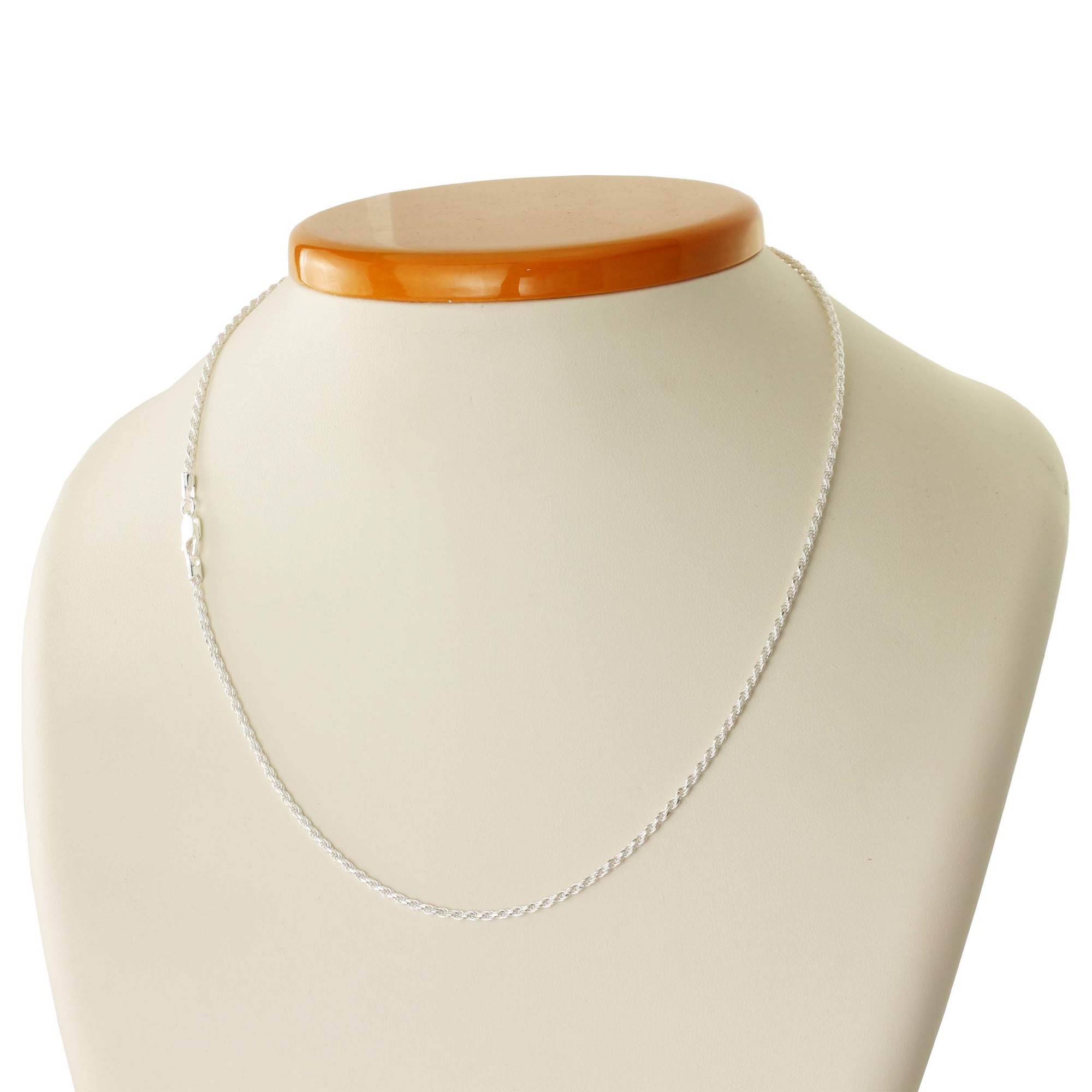 Solid Sterling Silver Ladies Diamond Cut Lightweight Rope Chain Necklace