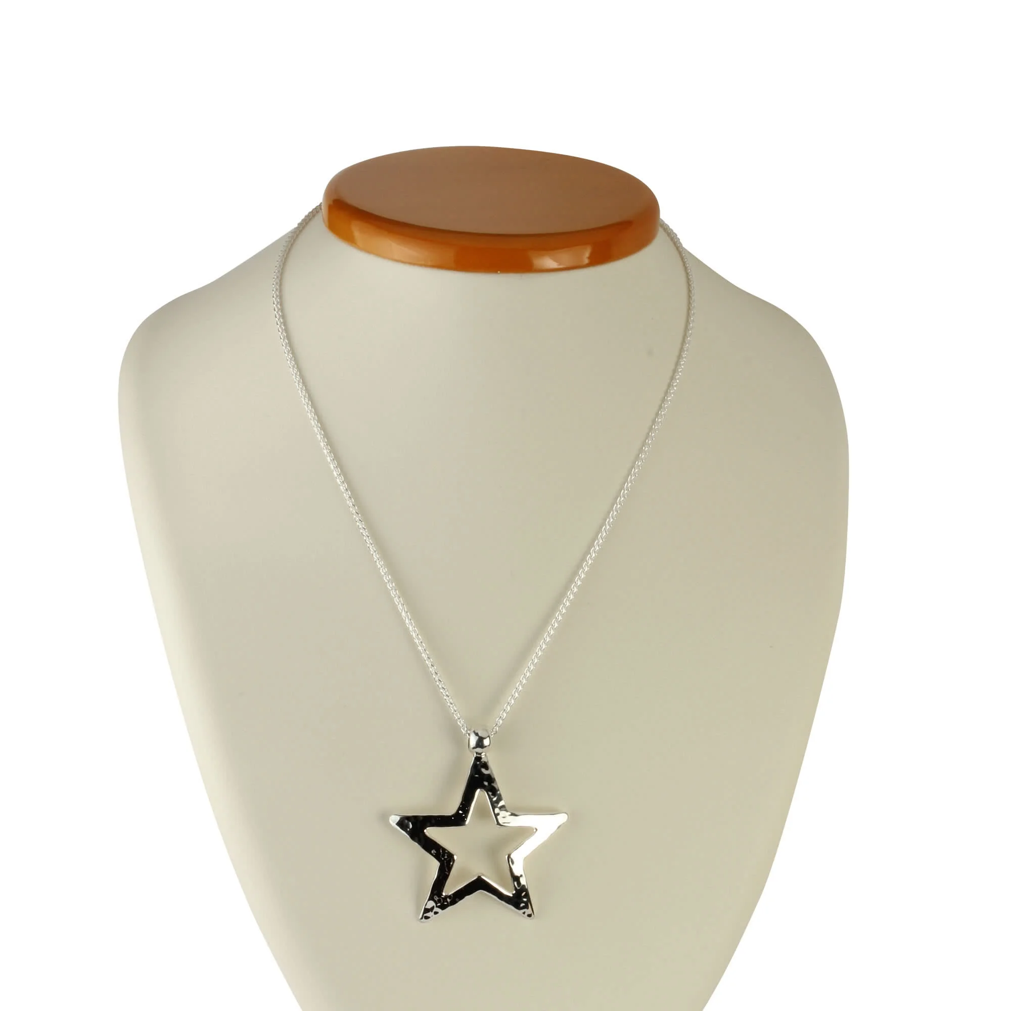 Hammered Finish Heavy Handmade Sterling Silver Star Pendant